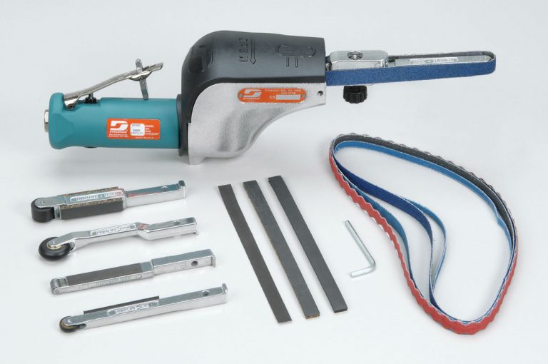 Pneumatic belt grinding machines Dynabrade 14000 - Loeser Schleifmaschinen